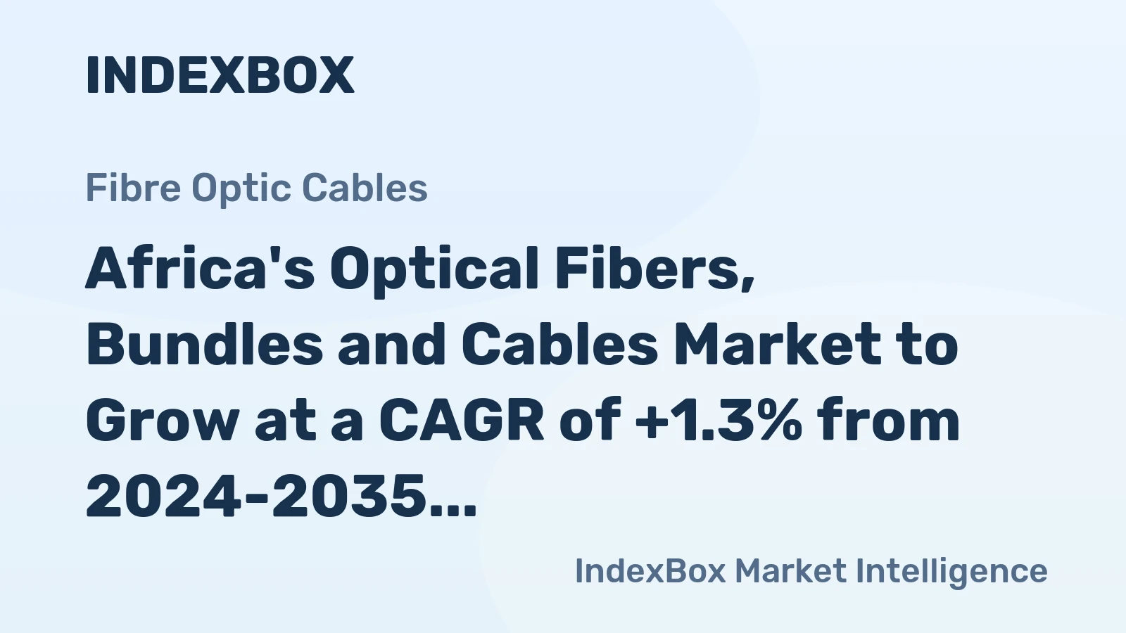 Africa's Optical Fibers, Bundles and Cables Market to Grow at a CAGR of +1.3% from 2024-2035