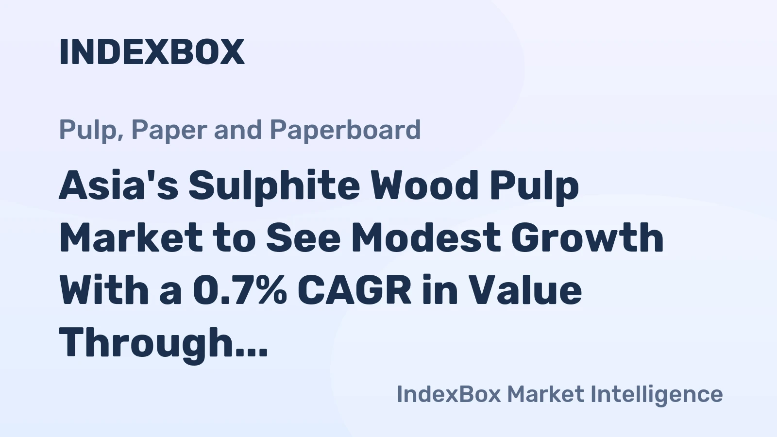 Asia's Sulphite Wood Pulp Market to See Modest Growth With a 0.7% CAGR in Value Through 2035