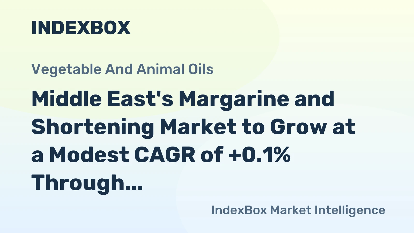 Middle East's Margarine and Shortening Market to Grow at a Modest CAGR of +0.1% Through 2035, Reaching $1.7B