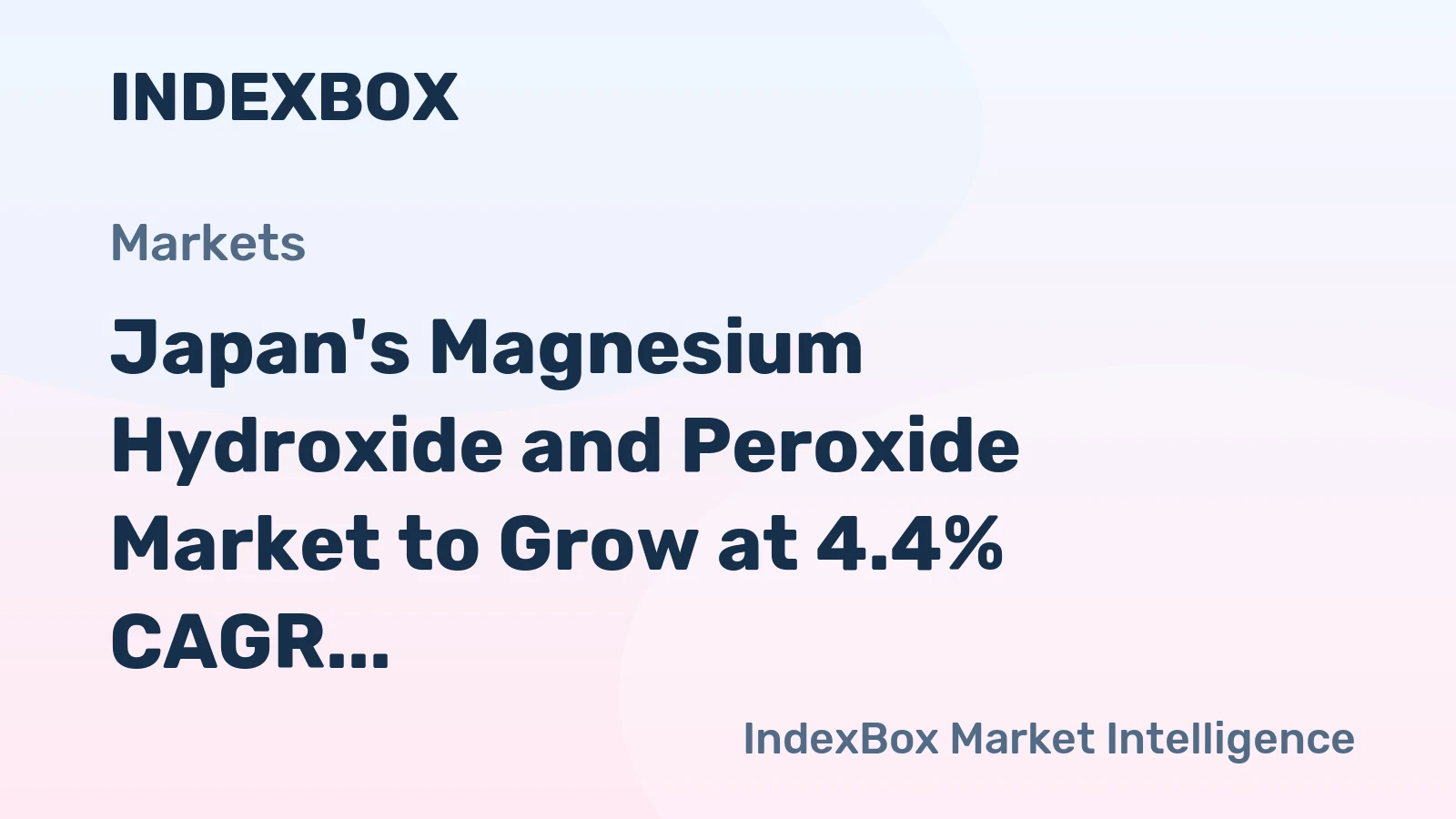 Japan's Magnesium Hydroxide and Peroxide Market to Grow at 4.4% CAGR, Reaching 6.1K Tons by 2035 on Rising Demand.