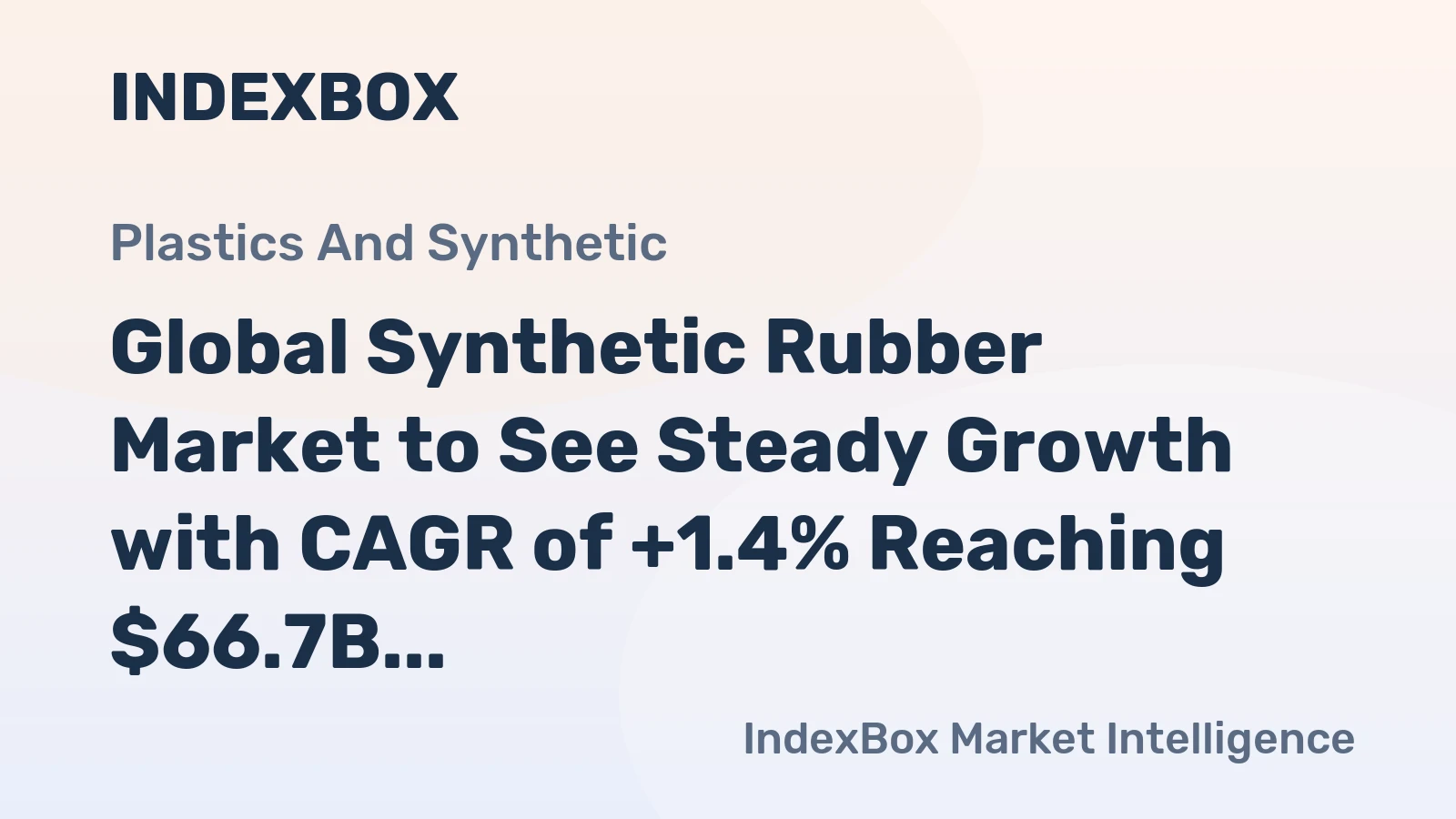 Global Synthetic Rubber Market to See Steady Growth with CAGR of +1.4% Reaching $66.7B by 2035