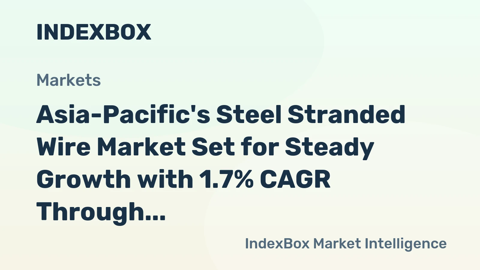 Asia-Pacific's Steel Stranded Wire Market Set for Steady Growth with 1.7% CAGR Through 2035