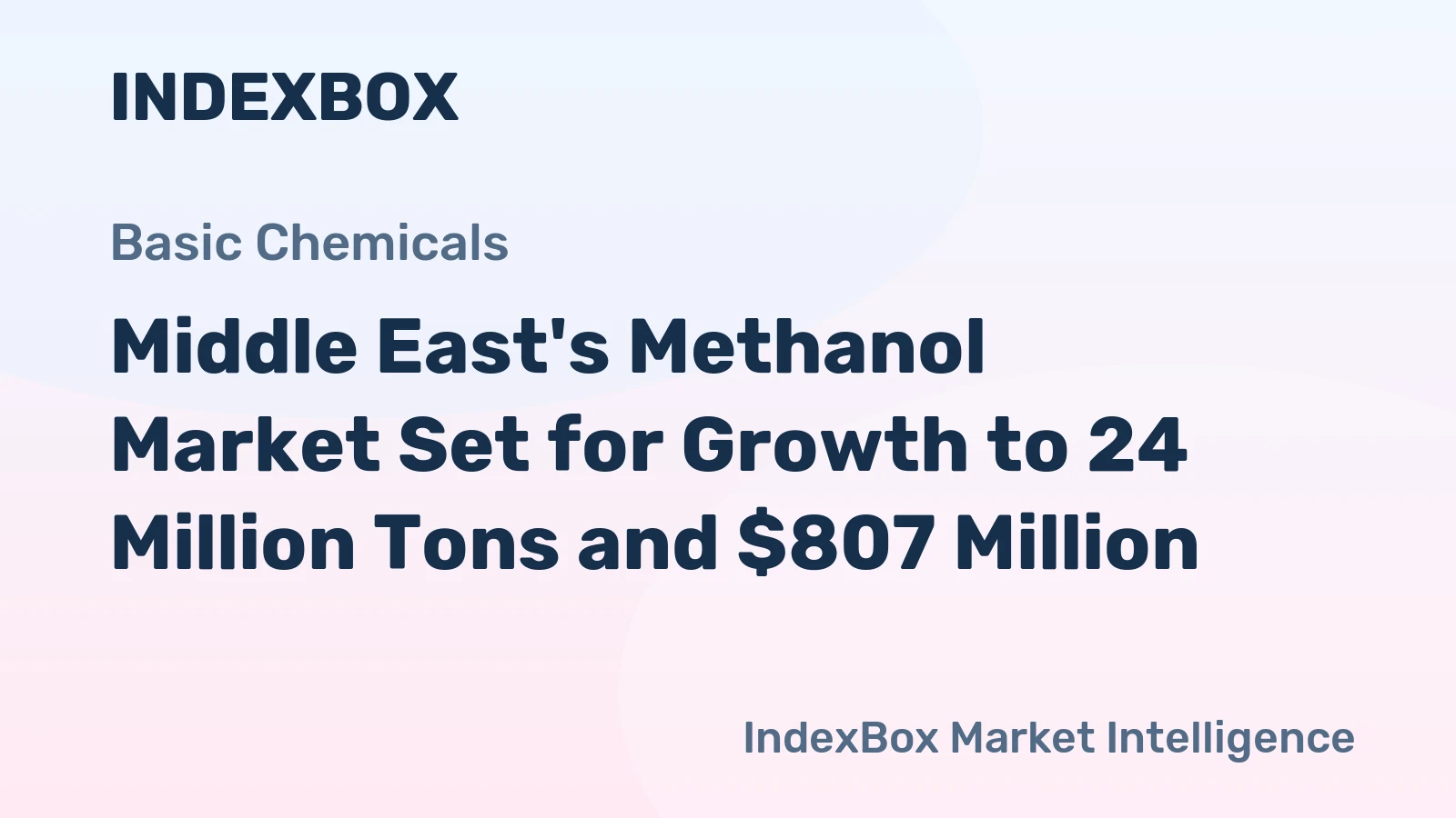 Middle East's Methanol Market Set for Growth to 24 Million Tons and $807 Million