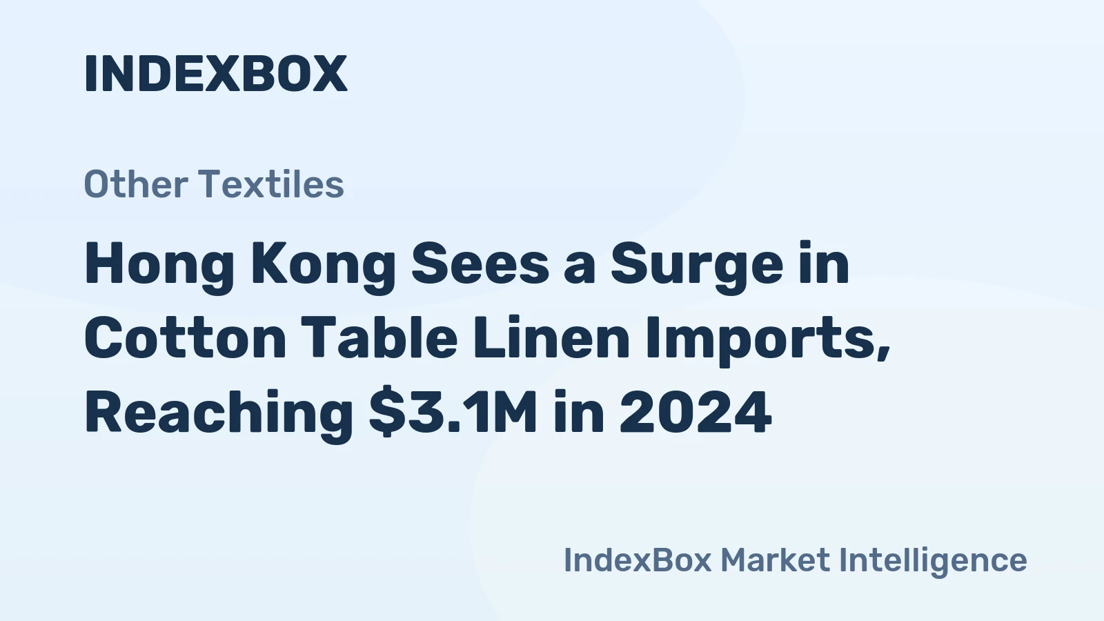 Hong Kong Sees a Surge in Cotton Table Linen Imports, Reaching $3.1M in 2024