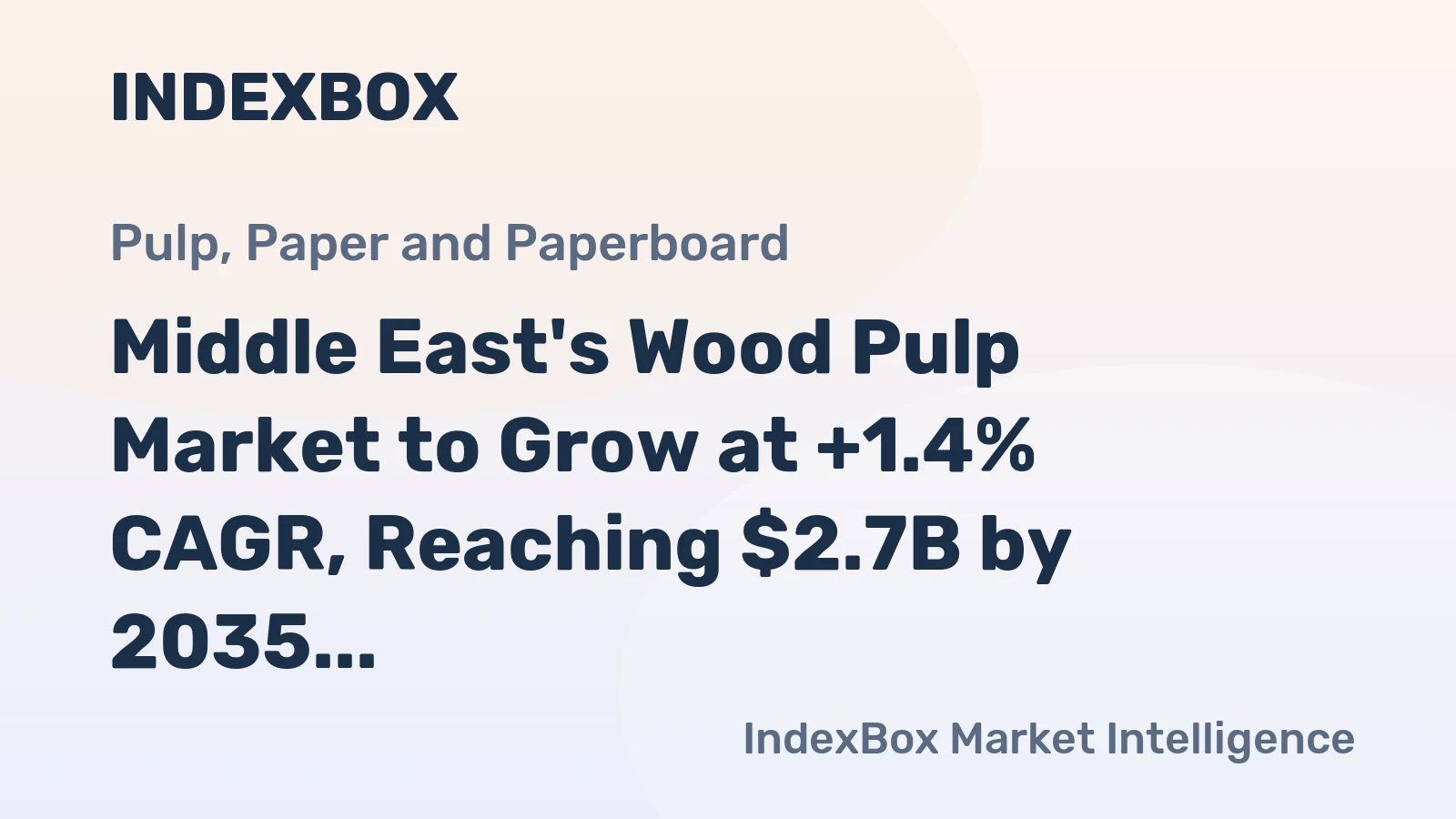 Middle East's Wood Pulp Market to Grow at +1.4% CAGR, Reaching $2.7B by 2035