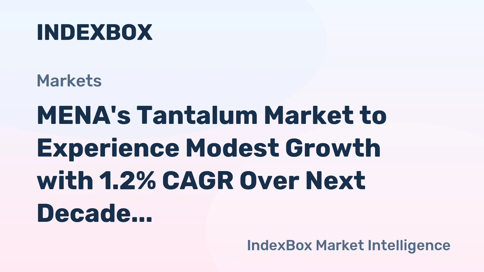 MENA's Tantalum Market to Experience Modest Growth with 1.2% CAGR Over Next Decade