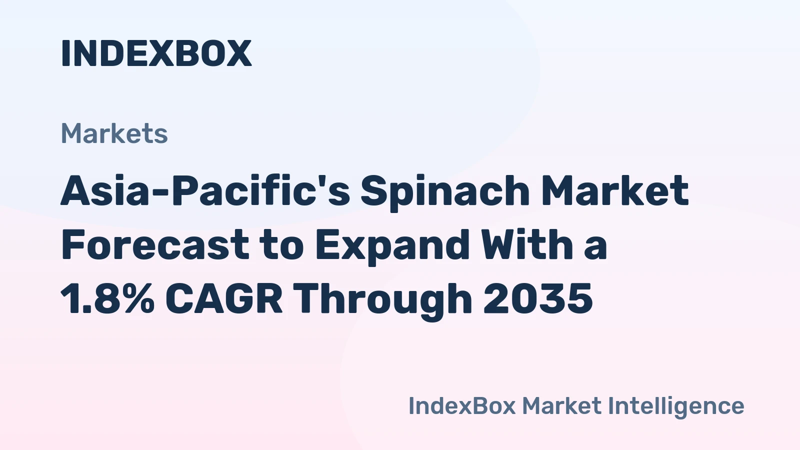 Asia-Pacific's Spinach Market Forecast to Expand With a 1.8% CAGR Through 2035