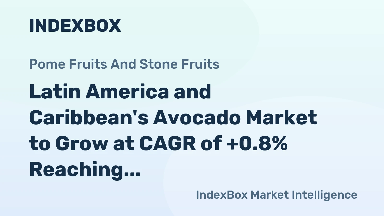 Latin America and Caribbean's Avocado Market to Grow at CAGR of +0.8% Reaching $12B by 2035