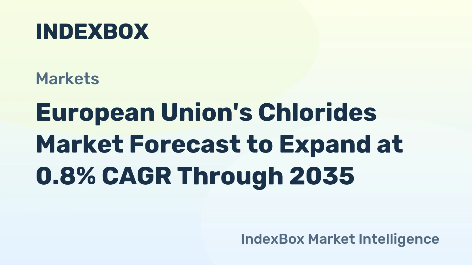 European Union's Chlorides Market Forecast to Expand at 0.8% CAGR Through 2035