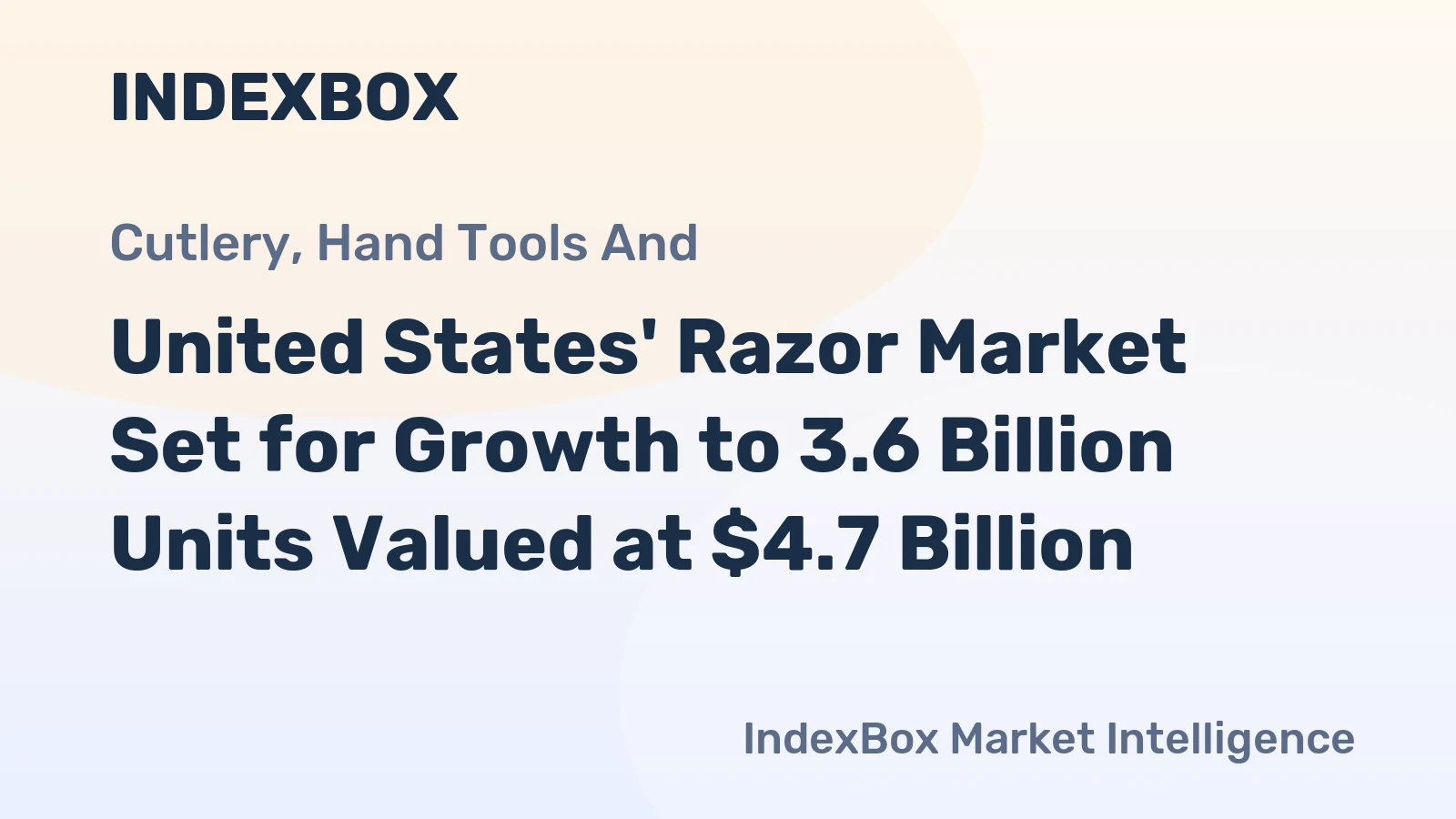 United States' Razor Market Set for Growth to 3.6 Billion Units Valued at $4.7 Billion