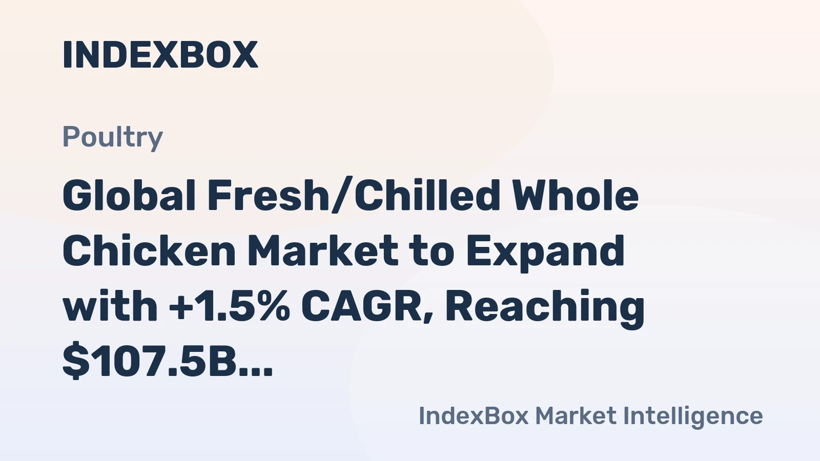 Global Fresh/Chilled Whole Chicken Market to Expand with +1.5% CAGR, Reaching $107.5B by 2035