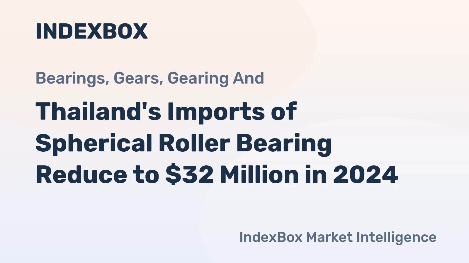 Thailand's Imports of Spherical Roller Bearing Reduce to $32 Million in 2024