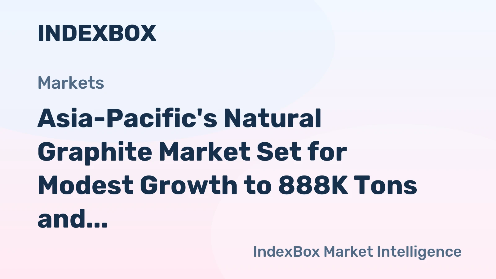 Asia-Pacific's Natural Graphite Market Set for Modest Growth to 888K Tons and $901M