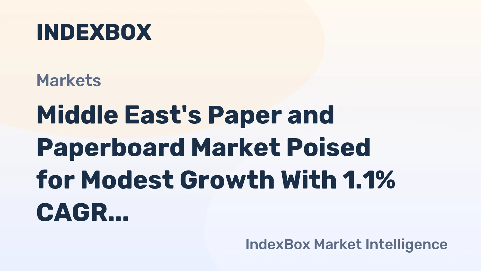 Middle East's Paper and Paperboard Market Poised for Modest Growth With 1.1% CAGR Through 2035