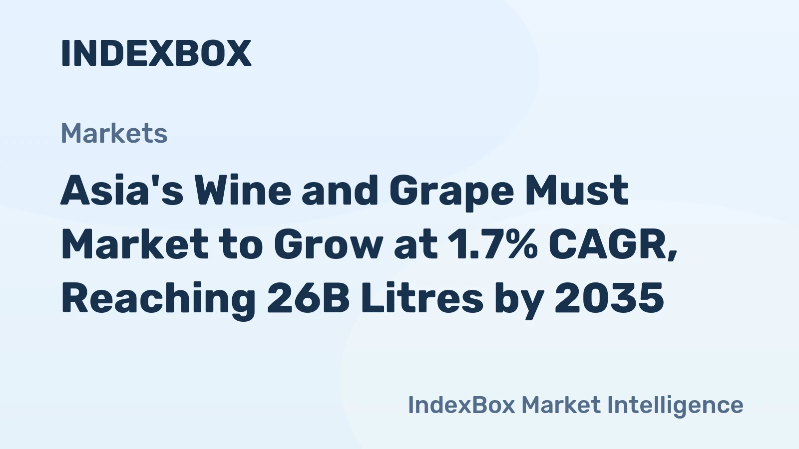 Asia's Wine and Grape Must Market to Grow at 1.7% CAGR, Reaching 26B Litres by 2035