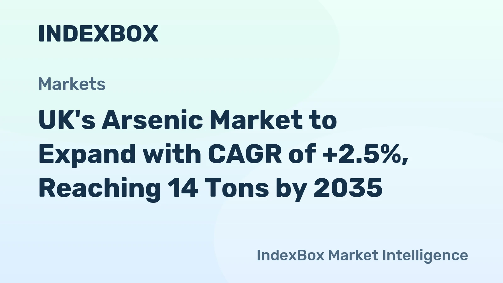 UK's Arsenic Market to Expand with CAGR of +2.5%, Reaching 14 Tons by 2035
