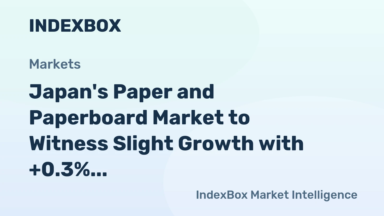 Japan's Paper and Paperboard Market to Witness Slight Growth with +0.3% CAGR from 2024-2035