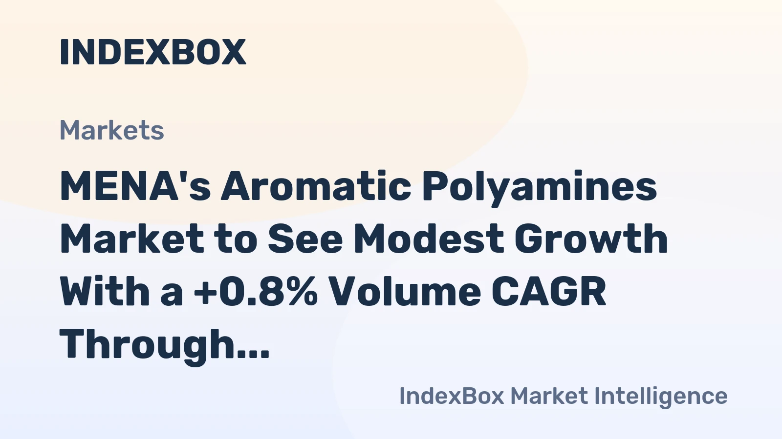 MENA's Aromatic Polyamines Market to See Modest Growth With a +0.8% Volume CAGR Through 2035