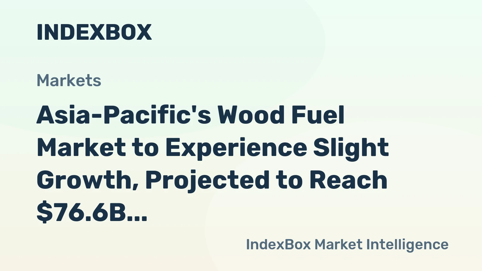Asia-Pacific's Wood Fuel Market to Experience Slight Growth, Projected to Reach $76.6B by 2035