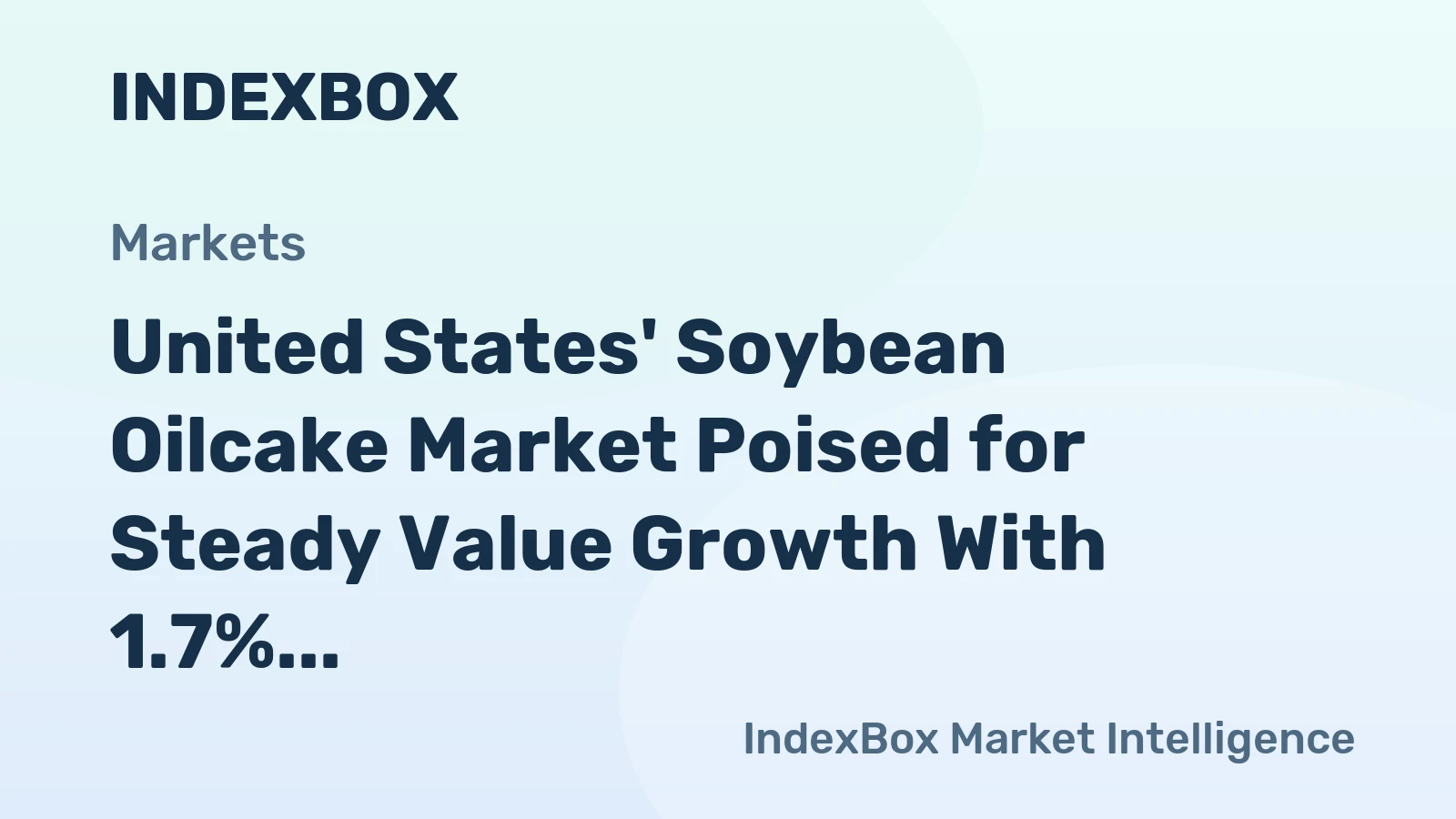 United States' Soybean Oilcake Market Poised for Steady Value Growth With 1.7% CAGR Through 2035