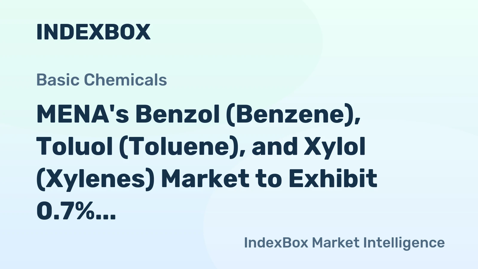 MENA's Benzol (Benzene), Toluol (Toluene), and Xylol (Xylenes) Market to Exhibit 0.7% CAGR Growth from 2024 to 2035