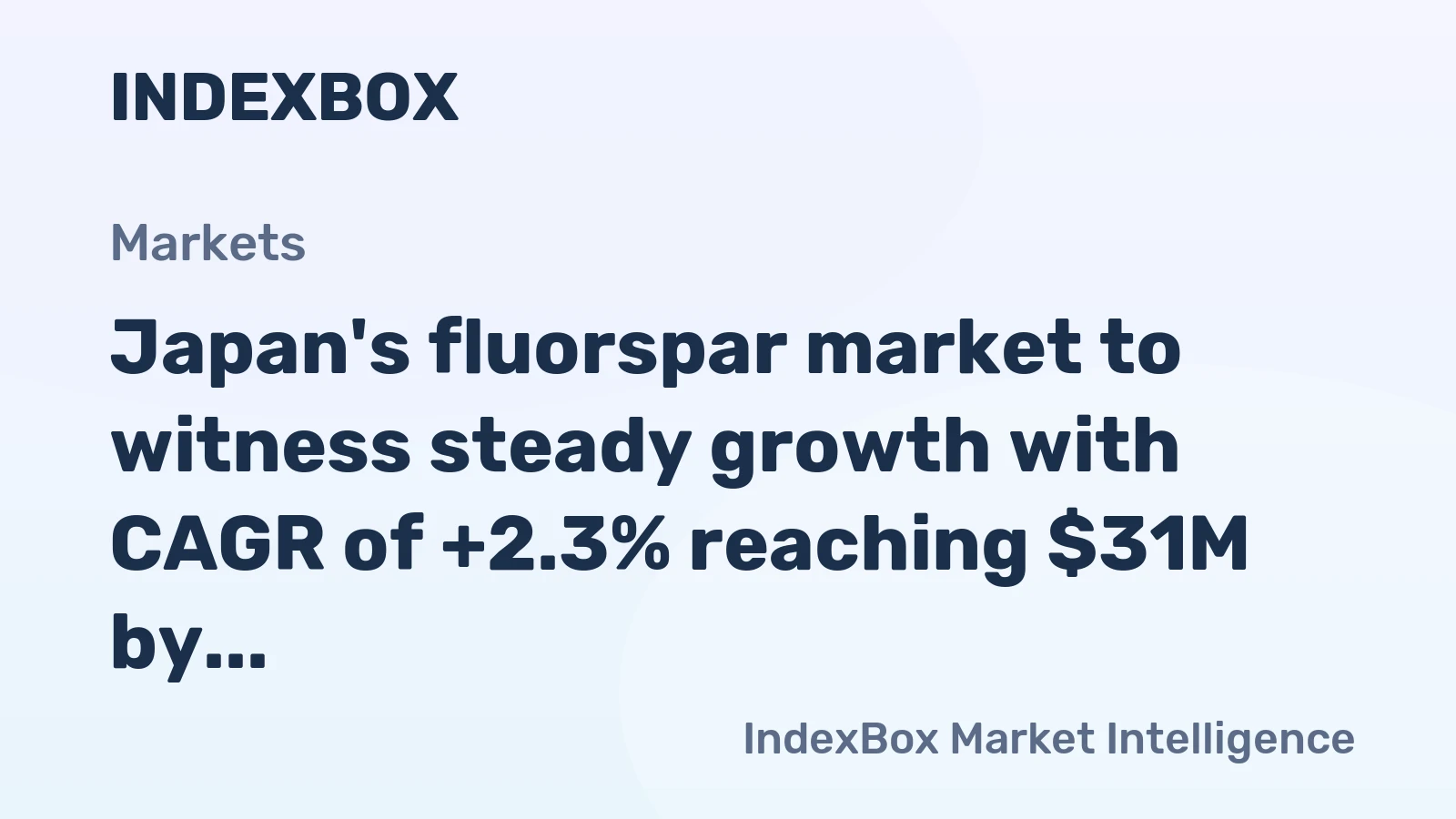 Japan's fluorspar market to witness steady growth with CAGR of +2.3% reaching $31M by 2035