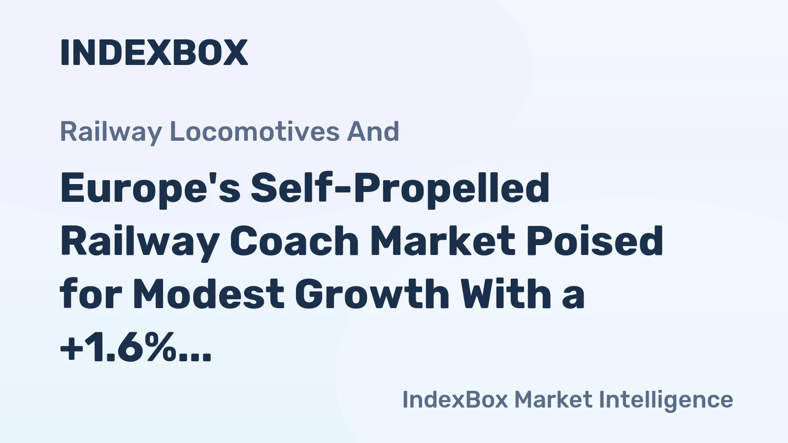 Europe's Self-Propelled Railway Coach Market Poised for Modest Growth With a +1.6% Volume CAGR Through 2035