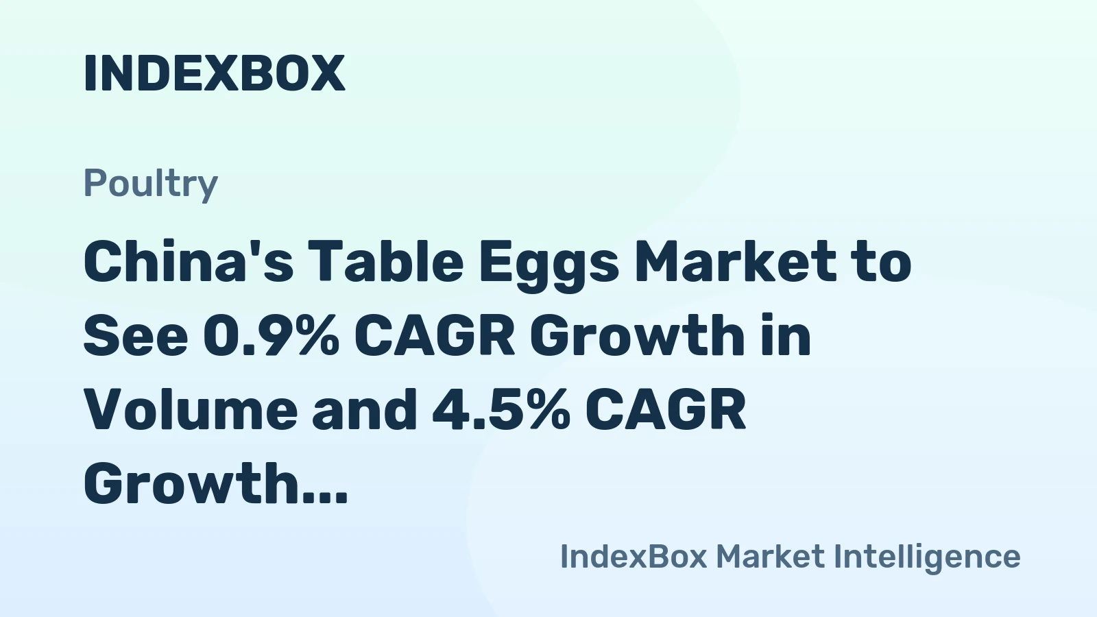 China's Table Eggs Market to See 0.9% CAGR Growth in Volume and 4.5% CAGR Growth in Value by 2035