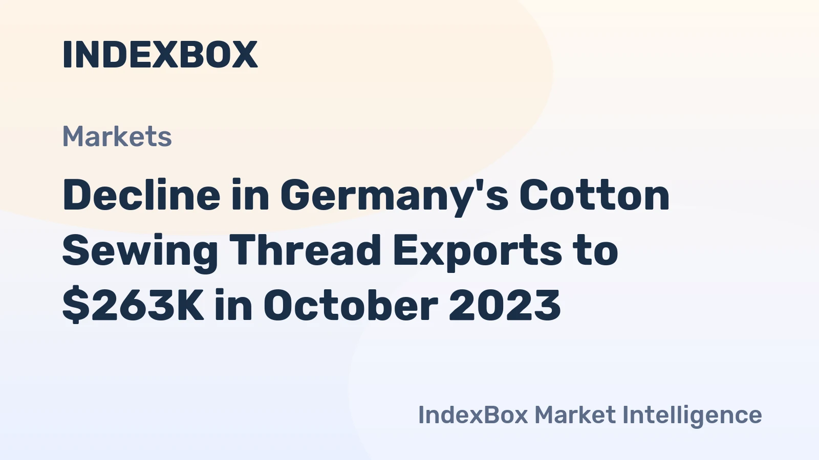 Decline in Germany's Cotton Sewing Thread Exports to $263K in October 2023