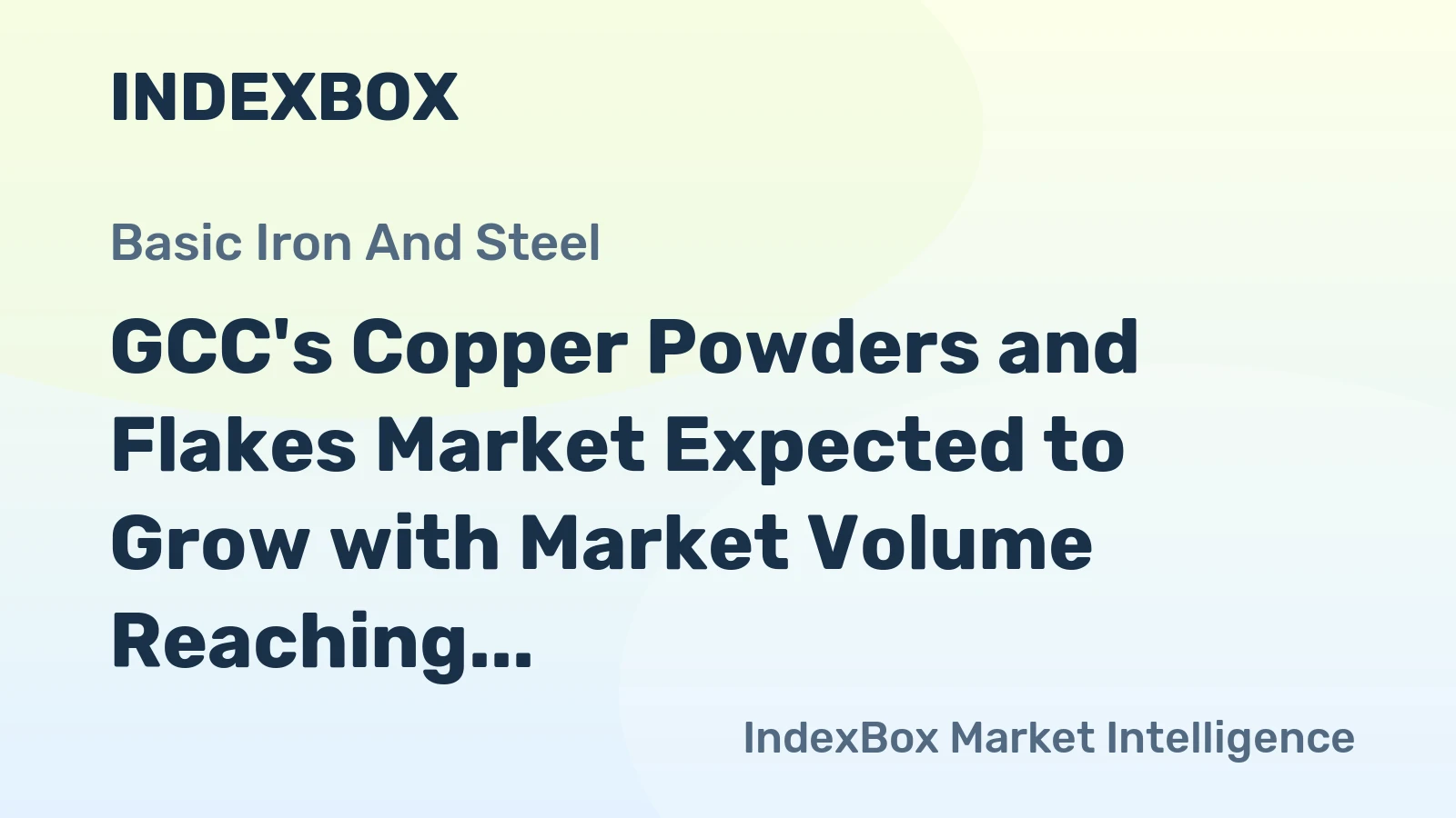 GCC's Copper Powders and Flakes Market Expected to Grow with Market Volume Reaching 699 Tons and Value Reaching $4.1M by 2035
