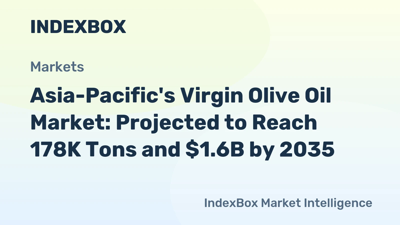 Asia-Pacific's Virgin Olive Oil Market: Projected to Reach 178K Tons and $1.6B by 2035