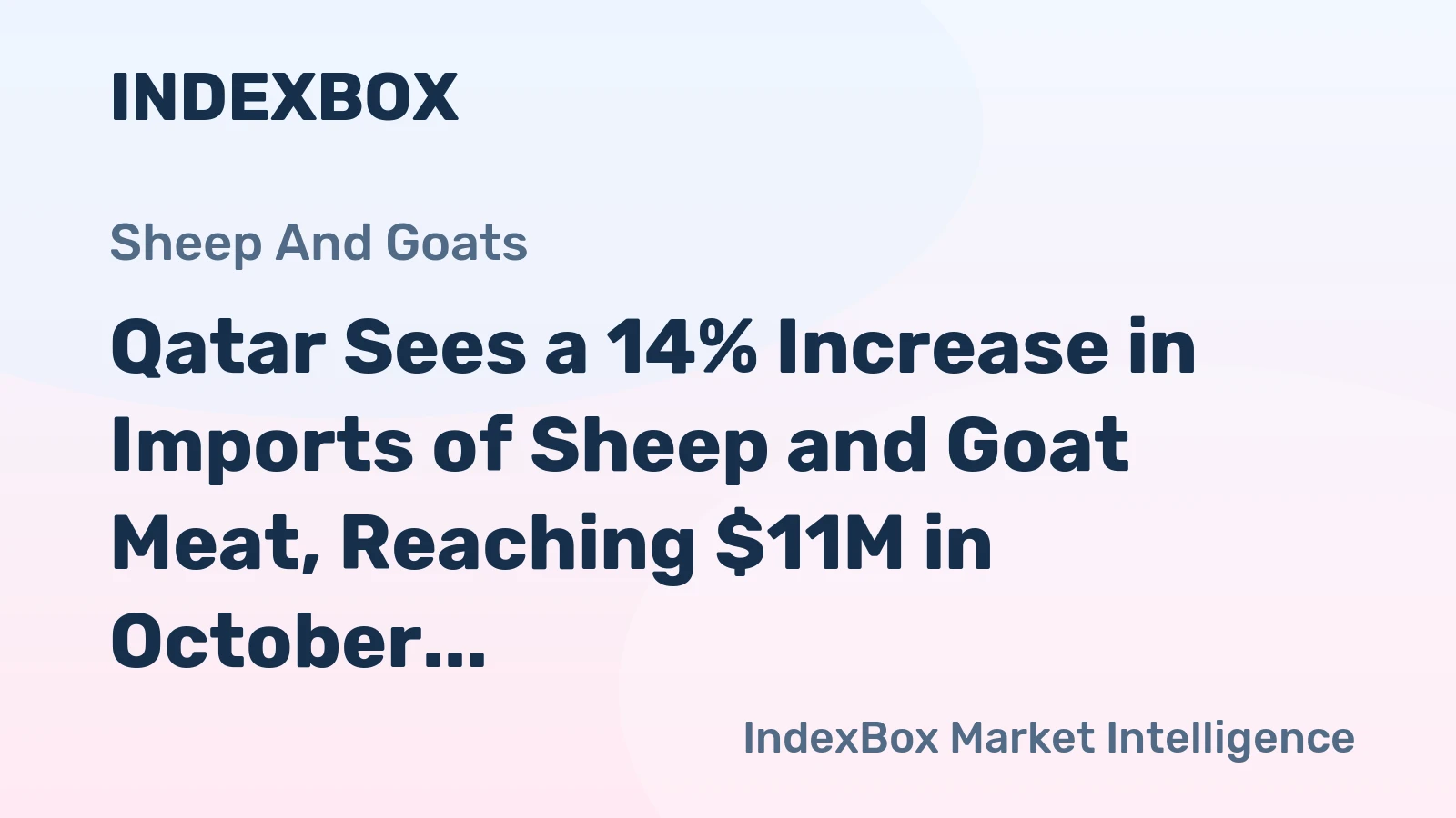 Qatar Sees a 14% Increase in Imports of Sheep and Goat Meat, Reaching $11M in October 2023