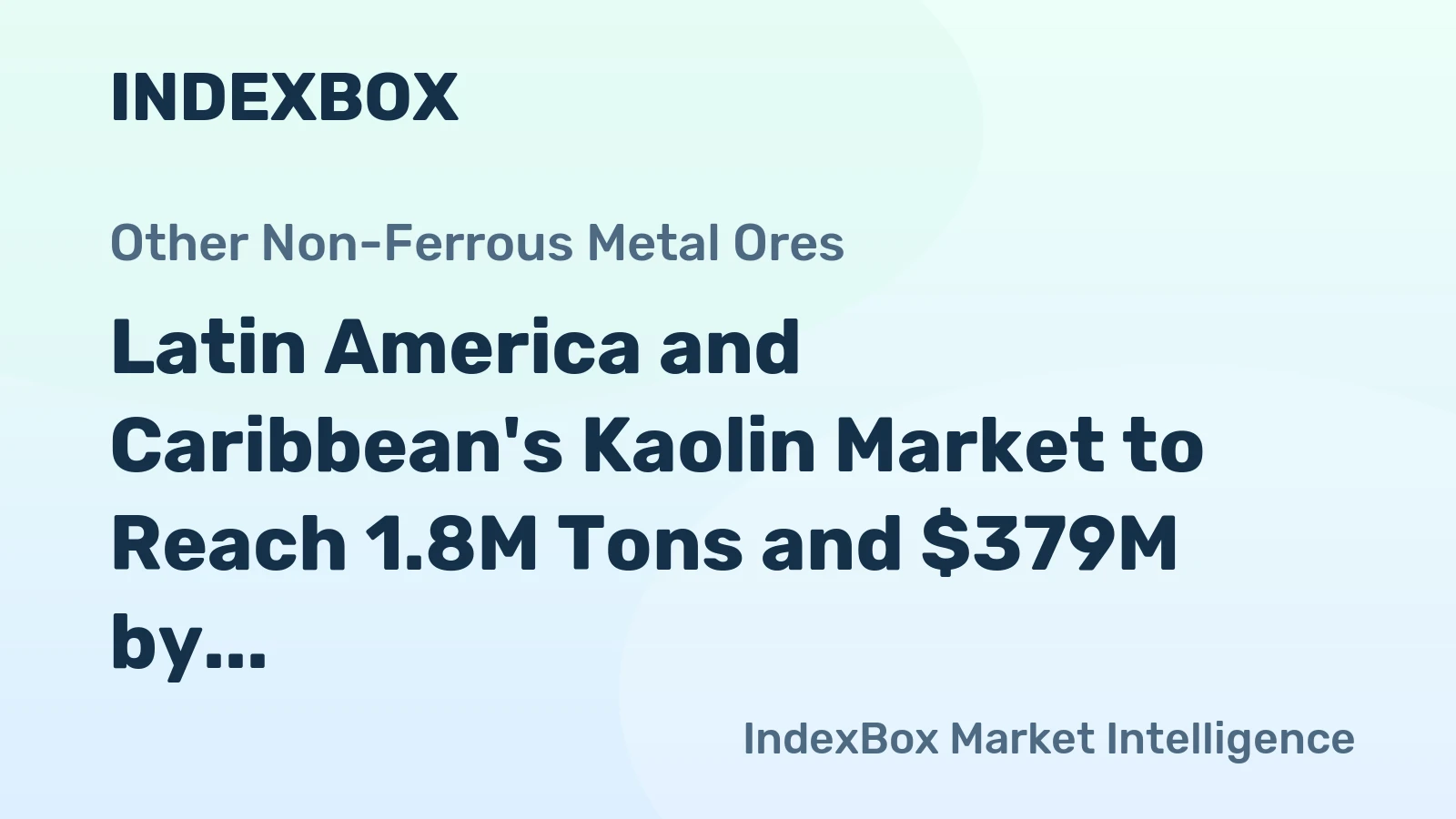 Latin America and Caribbean's Kaolin Market to Reach 1.8M Tons and $379M by 2035