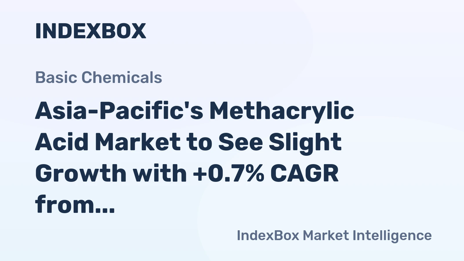 Asia-Pacific's Methacrylic Acid Market to See Slight Growth with +0.7% CAGR from 2024 to 2035