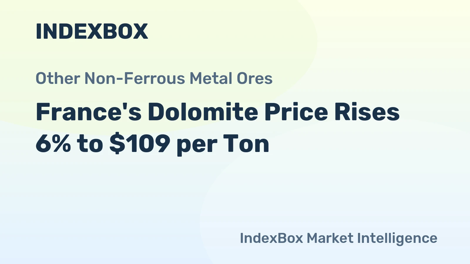France's Dolomite Price Rises 6% to $109 per Ton