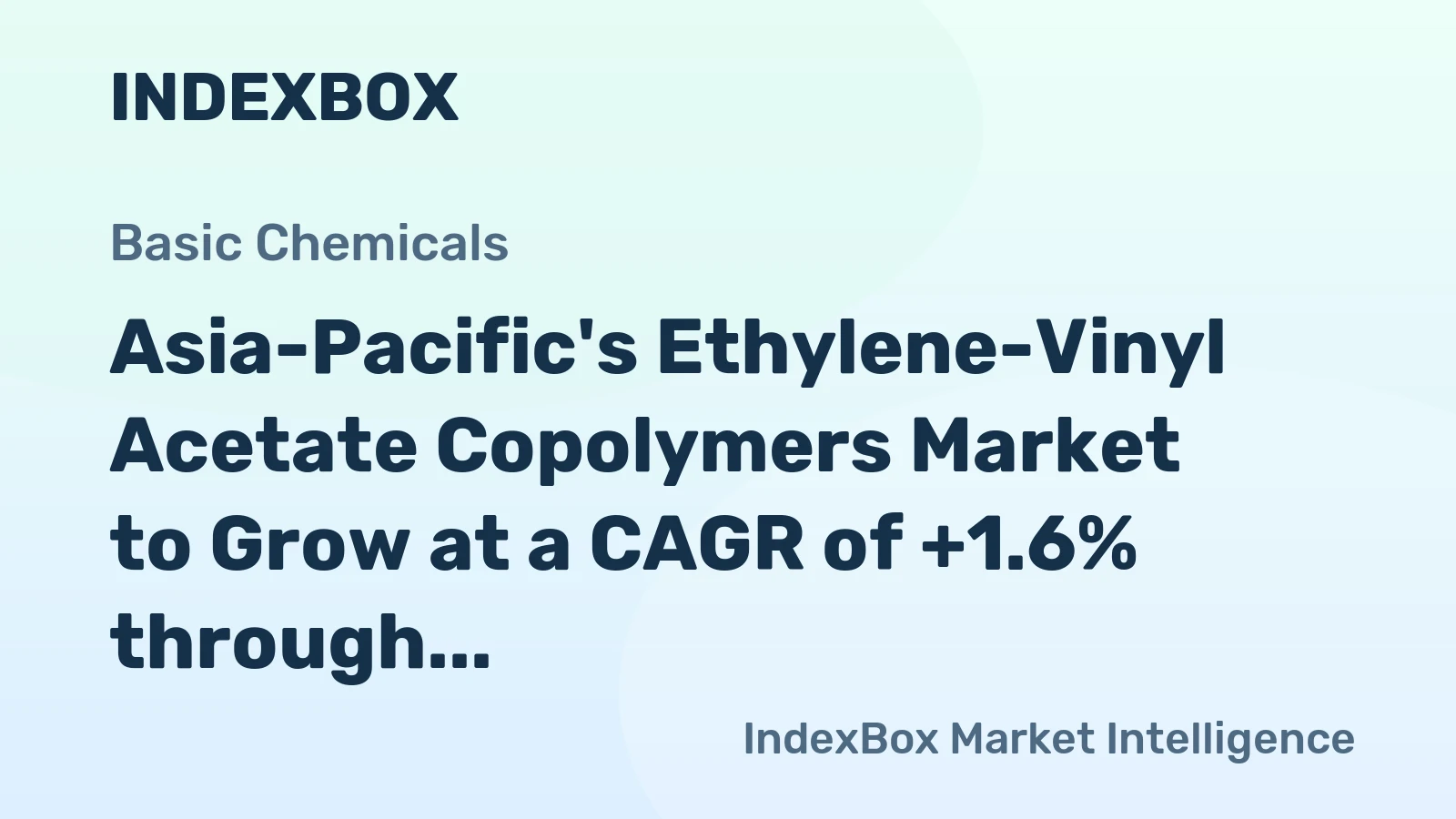 Asia-Pacific's Ethylene-Vinyl Acetate Copolymers Market to Grow at a CAGR of +1.6% through 2035, Reaching $6.6B in Value
