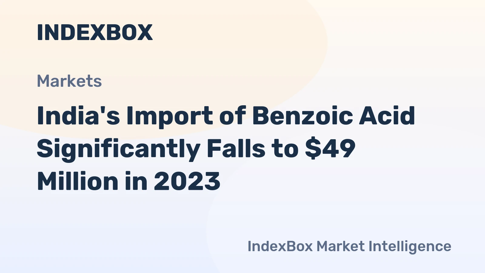India's Import of Benzoic Acid Significantly Falls to $49 Million in 2023
