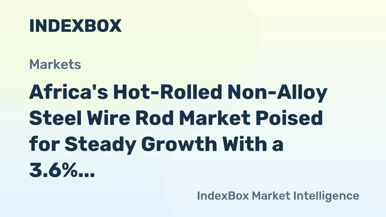 Africa's Hot-Rolled Non-Alloy Steel Wire Rod Market Poised for Steady Growth With a 3.6% CAGR in Value Through 2035