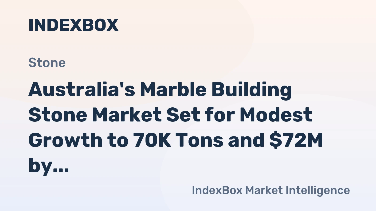 Australia's Marble Building Stone Market Set for Modest Growth to 70K Tons and $72M by 2035