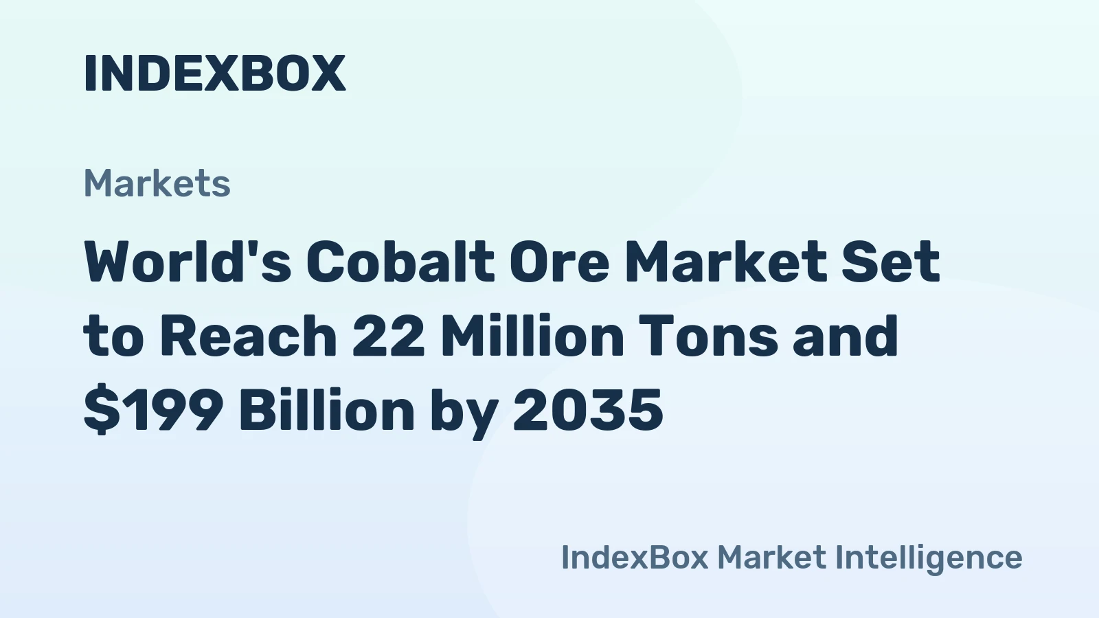 World's Cobalt Ore Market Set to Reach 22 Million Tons and $199 Billion by 2035