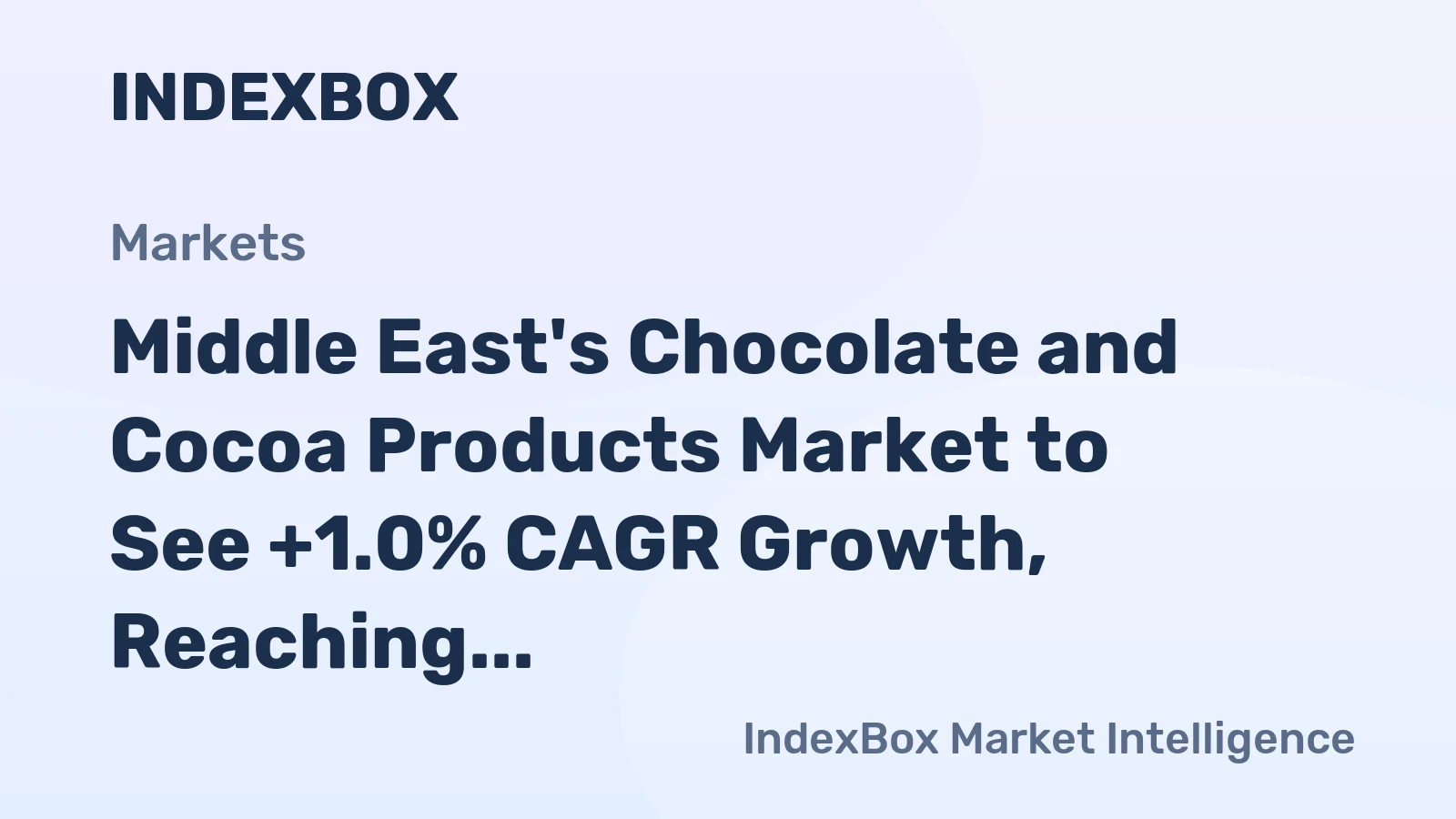 Middle East's Chocolate and Cocoa Products Market to See +1.0% CAGR Growth, Reaching $7.4B by 2035