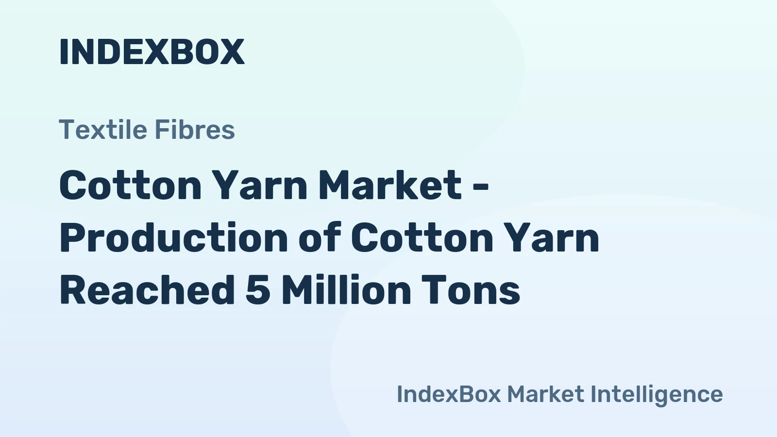 Cotton Yarn Market - Production of Cotton Yarn Reached 5 Million Tons
