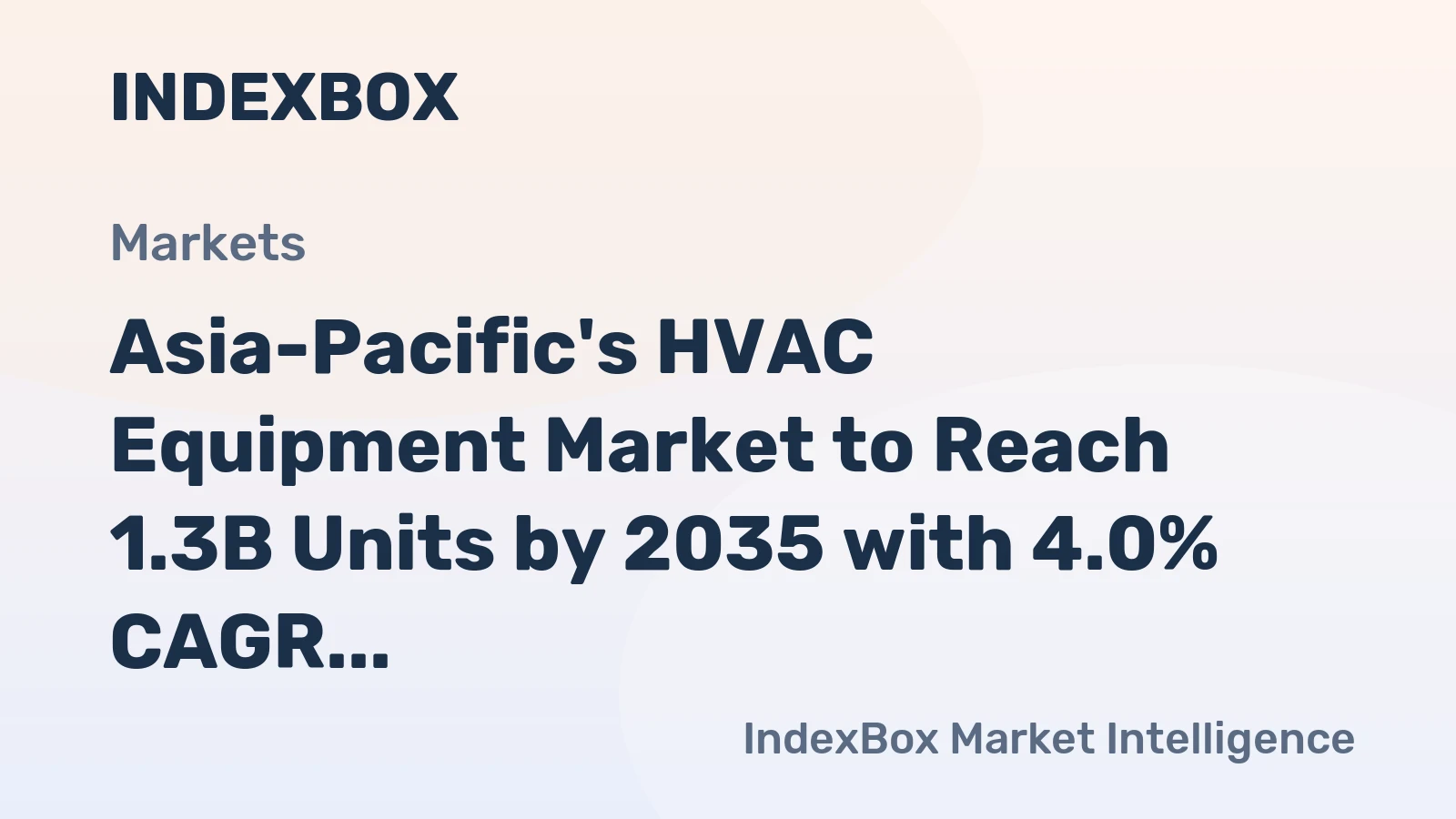 Asia-Pacific's HVAC Equipment Market to Reach 1.3B Units by 2035 with 4.0% CAGR Growth