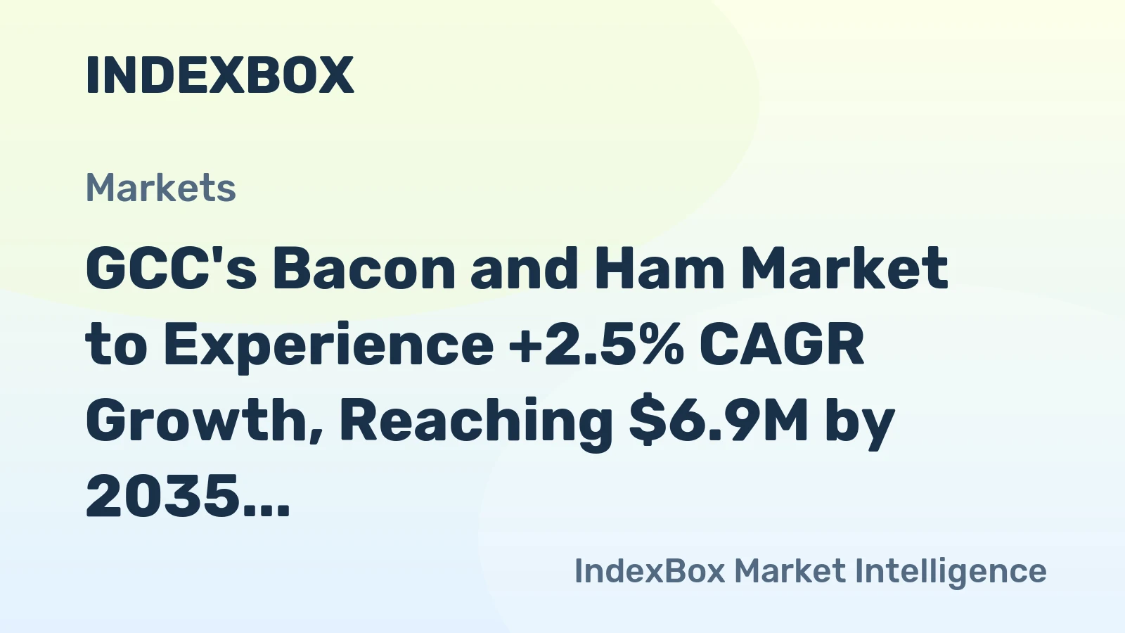 GCC's Bacon and Ham Market to Experience +2.5% CAGR Growth, Reaching $6.9M by 2035