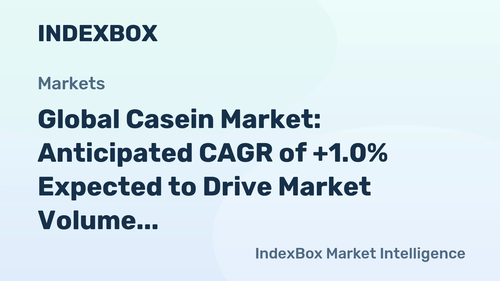 Global Casein Market: Anticipated CAGR of +1.0% Expected to Drive Market Volume to 429K Tons by 2035