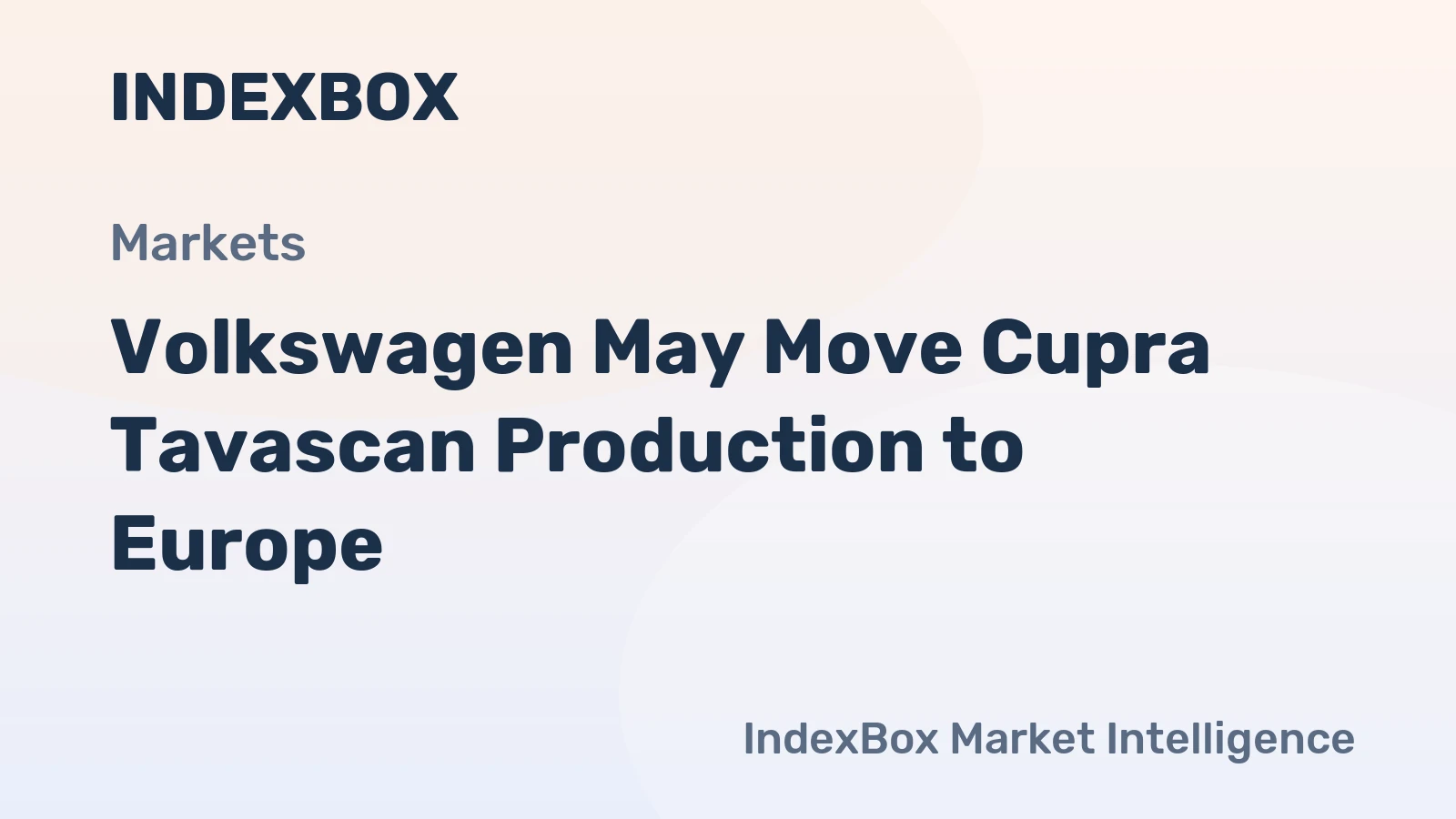 Volkswagen May Move Cupra Tavascan Production to Europe