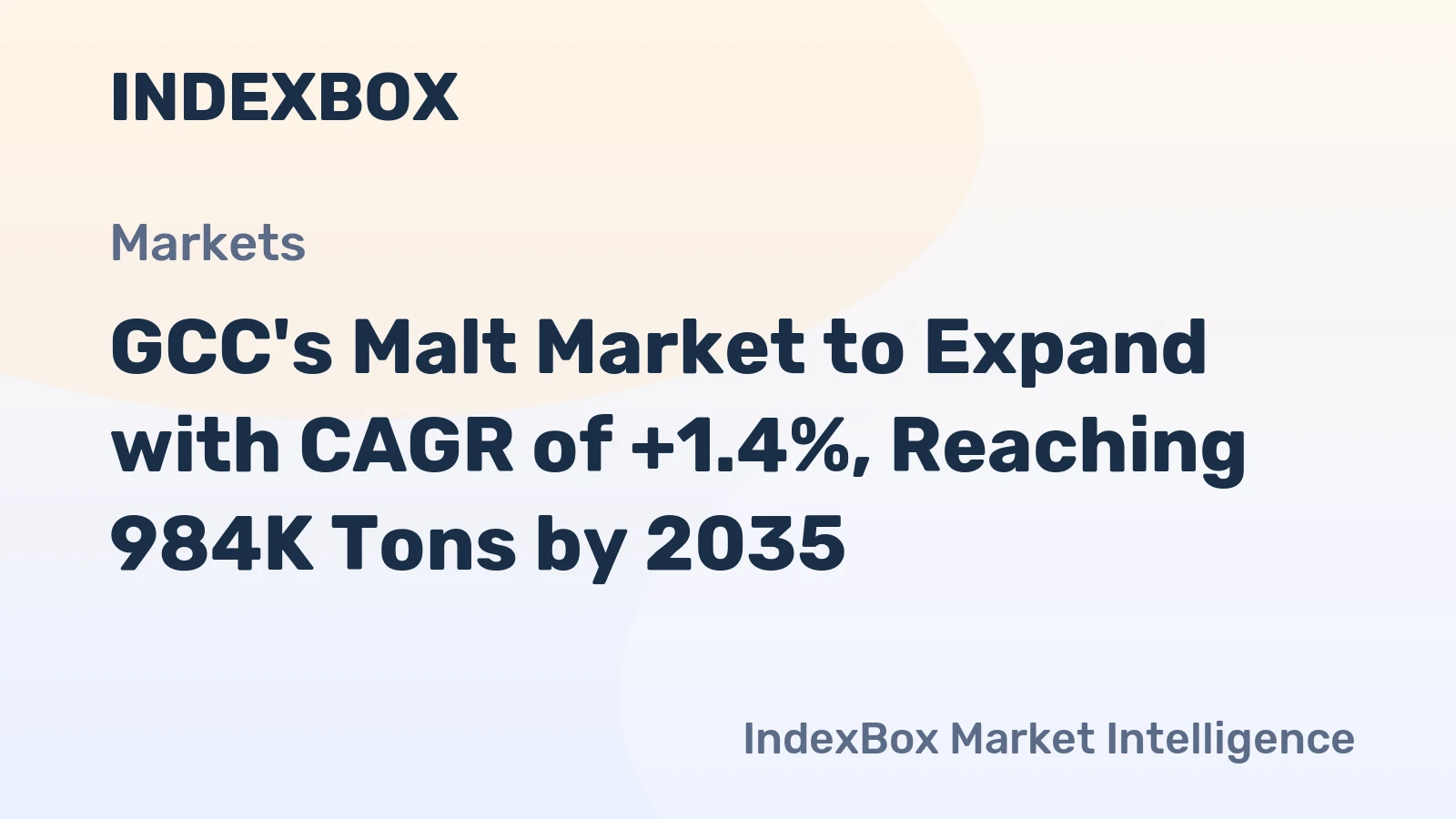GCC's Malt Market to Expand with CAGR of +1.4%, Reaching 984K Tons by 2035