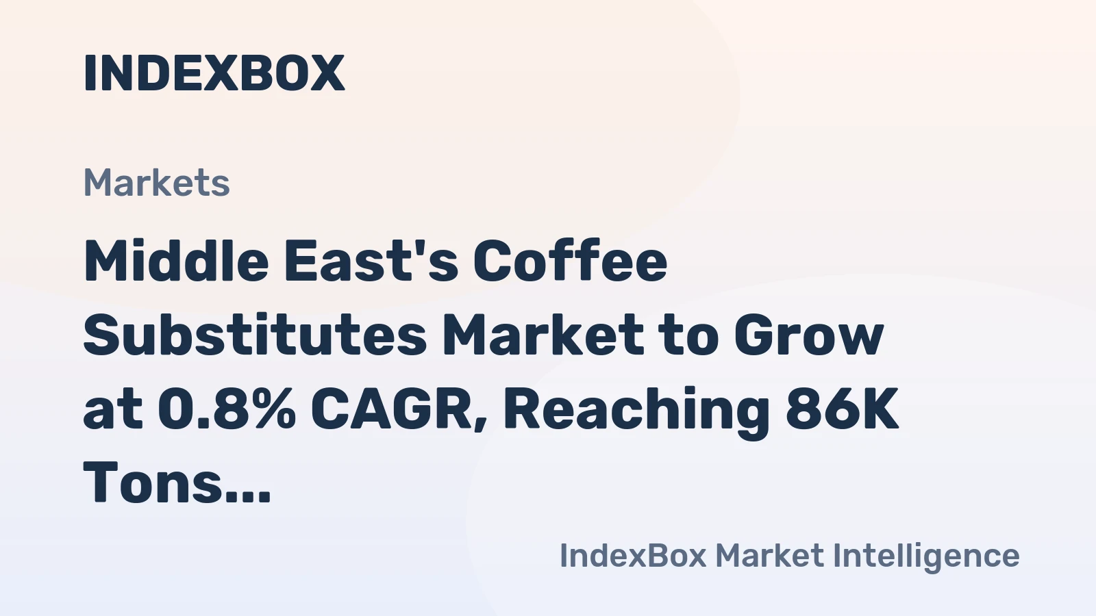 Middle East's Coffee Substitutes Market to Grow at 0.8% CAGR, Reaching 86K Tons by 2035