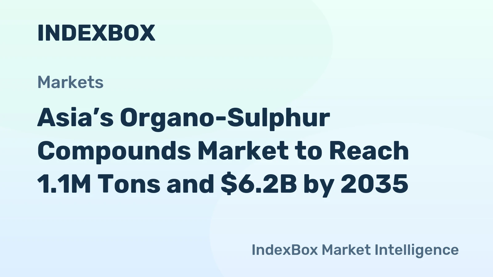 Asia’s Organo-Sulphur Compounds Market to Reach 1.1M Tons and $6.2B by 2035