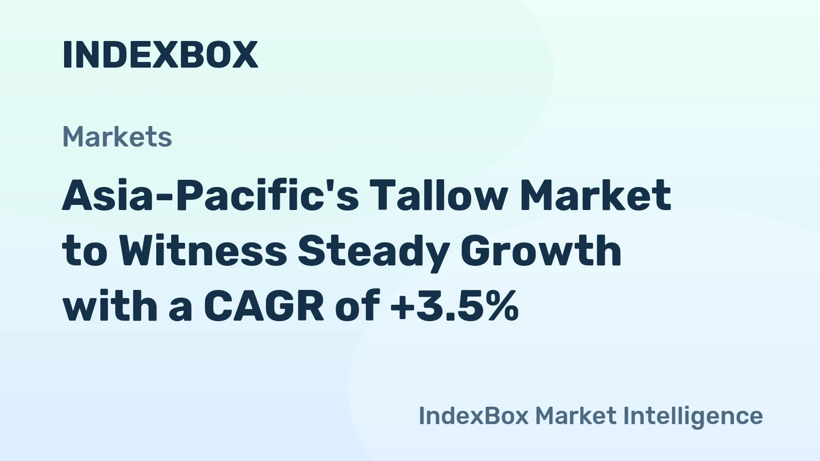 Asia-Pacific's Tallow Market to Witness Steady Growth with a CAGR of +3.5%